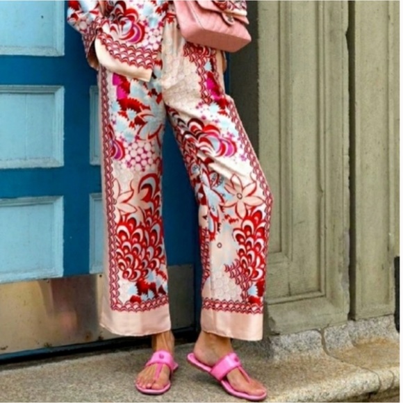 Zara | Pants & Jumpsuits | Zara Satin Wide Leg Pyjama Style Pants Large ...